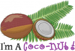 Coconut Nut Embroidery Design | AnnTheGran.com