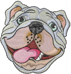 English Bulldog Embroidery Design | AnnTheGran.com