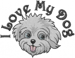 Love My Dog Embroidery Design | AnnTheGran.com