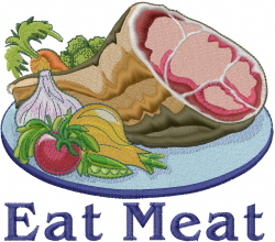 Eat Meat Embroidery Design | AnnTheGran.com