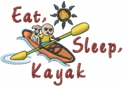 Eat Sleep Kayak Embroidery Design | AnnTheGran.com