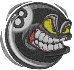 Angry Eight Ball Embroidery Design | AnnTheGran.com