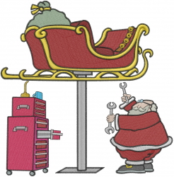 Santa Auto Repair Embroidery Design | AnnTheGran.com