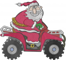 Santa On ATV Embroidery Design | AnnTheGran.com