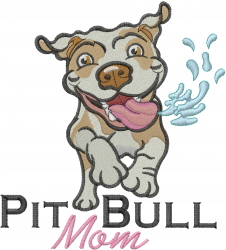 Pit Bull Mom Embroidery Design | AnnTheGran.com