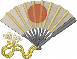 Japanese Flag Fan Embroidery Design | AnnTheGran.com