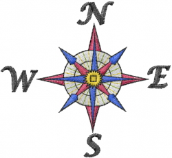 Compass Directions Embroidery Design | AnnTheGran.com