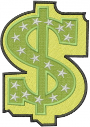 Dollar Sign Embroidery Design | AnnTheGran.com