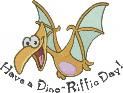 Dino-Riffic Day Embroidery Design | AnnTheGran.com