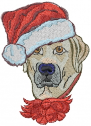 Christmas Labrador Retriever Head Embroidery Design | AnnTheGran.com
