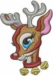 Rudolph Head Embroidery Design | AnnTheGran.com