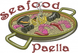 Seafood Paella Embroidery Design | AnnTheGran.com