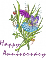 Happy Anniversary Embroidery Design | AnnTheGran.com