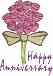 Happy Anniversary Embroidery Design | AnnTheGran.com