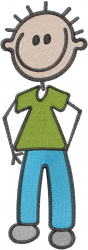 Stick Man Embroidery Design | AnnTheGran.com