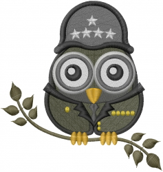 Military Owl Embroidery Design | AnnTheGran.com