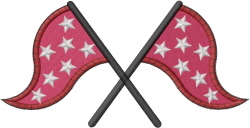 Crossed Star Flags Embroidery Design | AnnTheGran.com