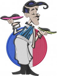French Waiter Embroidery Design | AnnTheGran.com
