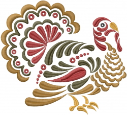 Thanksgiving Turkey Embroidery Design | AnnTheGran.com