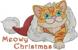 Christmas Cat Embroidery Design | AnnTheGran.com