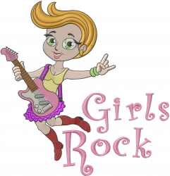 Girls Rock Embroidery Design | AnnTheGran.com