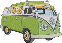 VW Bus Embroidery Design | AnnTheGran.com