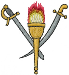 TORCH AND SWORDS Embroidery Design | AnnTheGran.com