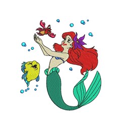 Ariel and Friends Embroidery Design | AnnTheGran.com