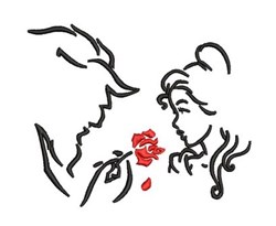 Beauty \u0026amp; Beast Outline Embroidery Design | AnnTheGran.com