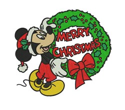 Merry Christmas Mickey Embroidery Design | AnnTheGran.com