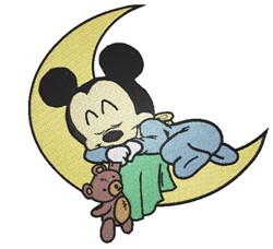 Mickey Mouse On Moon Embroidery Design | AnnTheGran.com