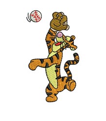 Tigger Playing Baseball Embroidery Design | AnnTheGran.com