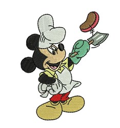 Mickey Mouse Grilling Embroidery Design | AnnTheGran.com