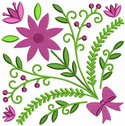 Decorative Floral Square Embroidery Design | AnnTheGran.com