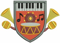 Music Crest Embroidery Design | AnnTheGran.com