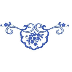 Blue Floral Border Embroidery Design | AnnTheGran.com