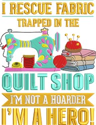I Rescue Fabric Embroidery Design | AnnTheGran.com