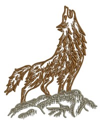 Wolf Howling Embroidery Design | AnnTheGran.com