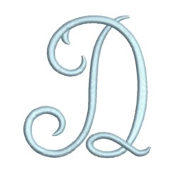 Classic Script D Embroidery Design | AnnTheGran.com