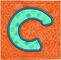 ITH Alphabet Quilt Block C Embroidery Design | AnnTheGran.com