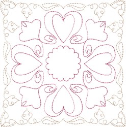 Sweetheart Single Run Quilt Block Embroidery Design | AnnTheGran.com