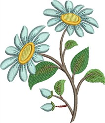 Blue Daisy Embroidery Design | AnnTheGran.com