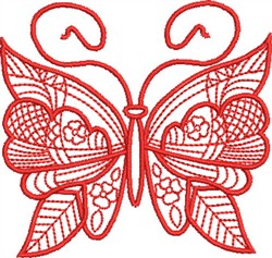 Redwork Butterfly Embroidery Design | AnnTheGran.com