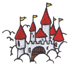 Castle Embroidery Design | AnnTheGran.com