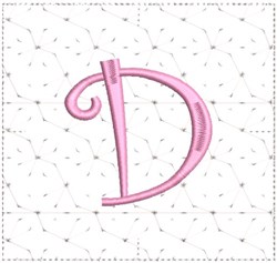 Curly Alphabet Quilt Block D Embroidery Design | AnnTheGran.com