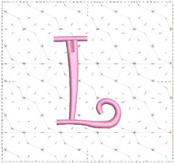 Curly Alphabet Quilt Block L Embroidery Design | AnnTheGran.com