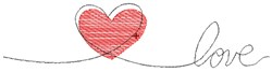 Single Line Love Heart Embroidery Design | AnnTheGran.com