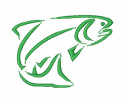 Trout Fish Outline Embroidery Design | AnnTheGran.com