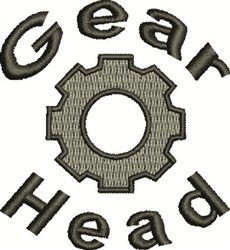 Gear Head Embroidery Design | AnnTheGran.com