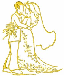 Wedding Couple Embroidery Design | AnnTheGran.com